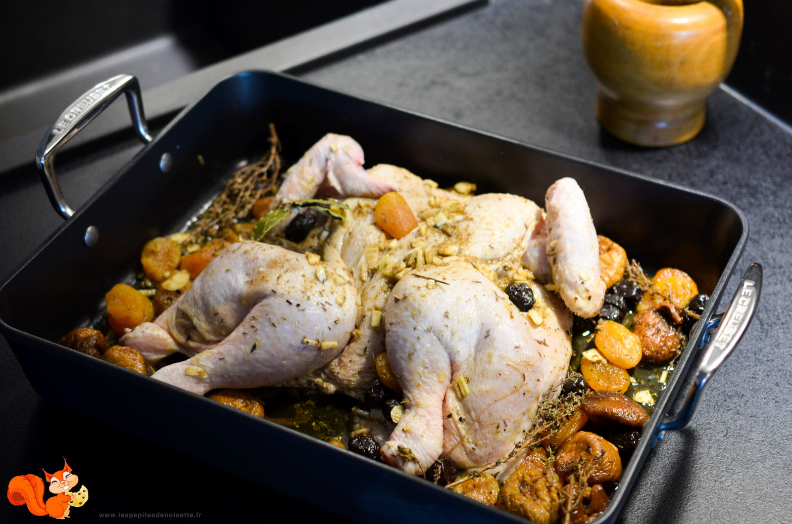 Poulet rôti aux fruits secs - Les Pépites de Noisette