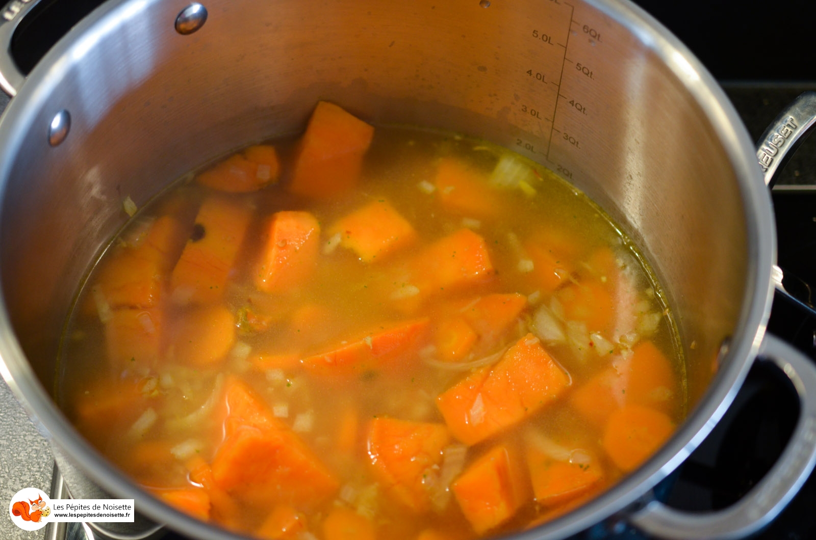 Soupe onctueuse patate douce et lait de coco - Les Pépites de Noisette