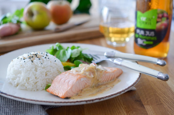 Saumon rôti au jus de pommes - Les Pépites de Noisette