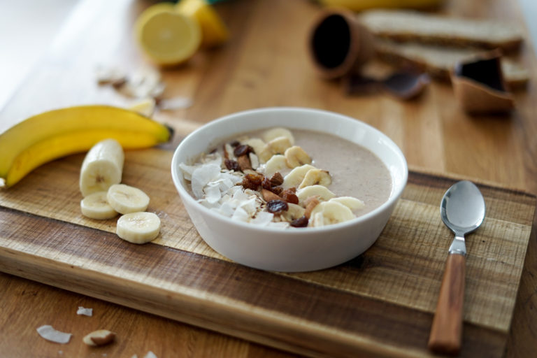 Smoothie bowl banane amande - Les Pépites de Noisette