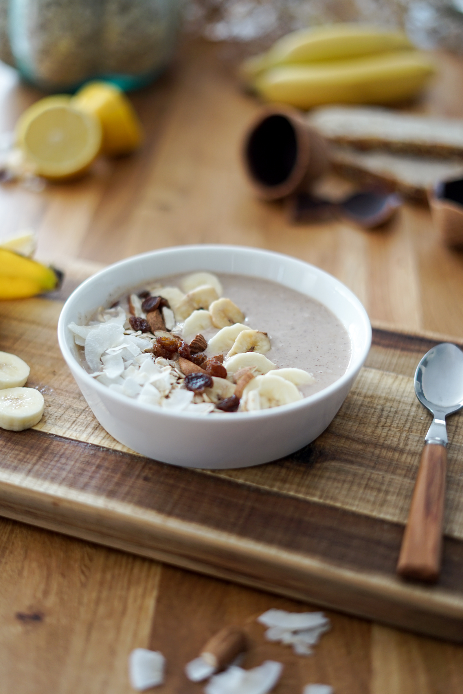 Smoothie bowl banane amande - Les Pépites de Noisette