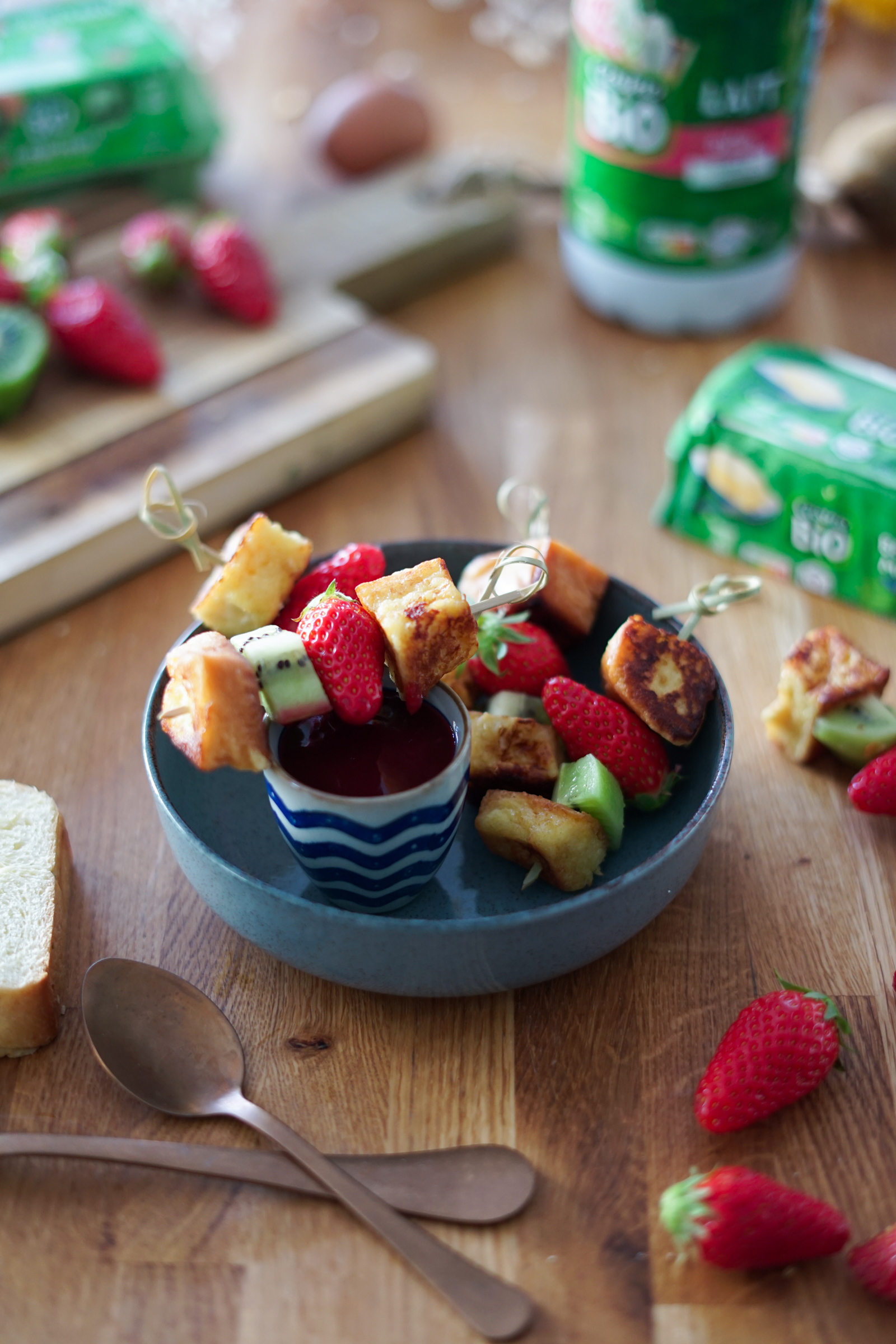 Brochettes de pain perdu aux fruits - Les Pépites de Noisette