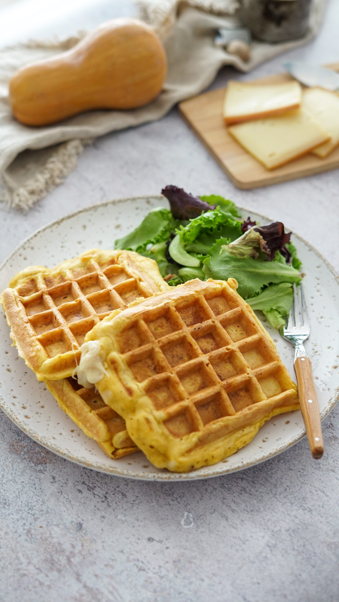Gaufres de courge à la raclette - Les Pépites de Noisette